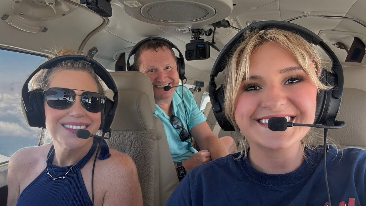First time flying mom in the front seat of my airplane