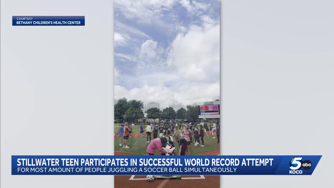 Stillwater teen paralyzed in crash helps break soccer juggling world record