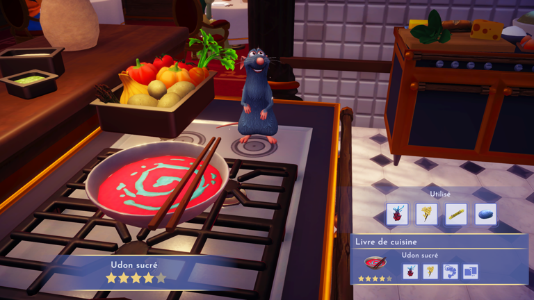 Udon sucré Dreamlight Valley : comment préparer cette recette 4 étoiles
