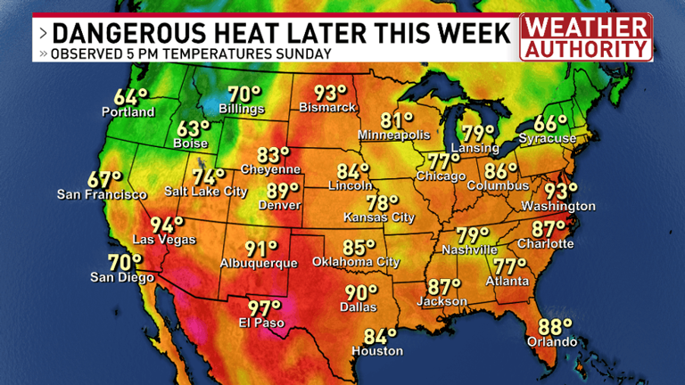 Perfect out on Monday then dangerous levels of heat and humidity later ...