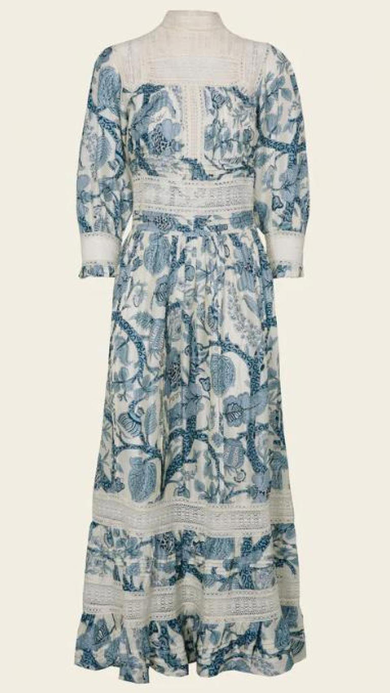 Estampado floral, encaje y 100% seda: el delicadísimo vestido de verano ...