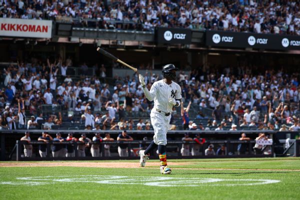 Yanks' Jazz Chisholm Jr. borrows Aaron Judge's bat, hits 3-run HR