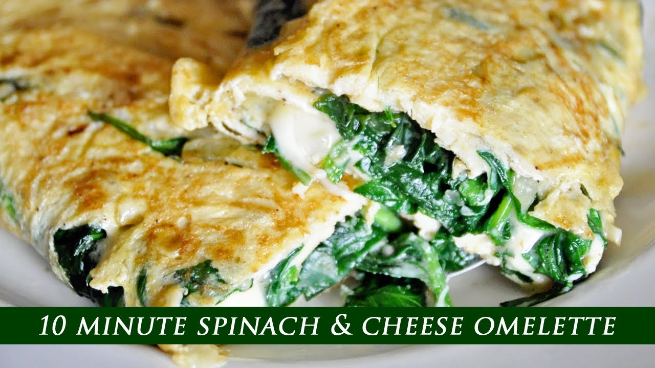 Spinach and cheese omelette easy breakfast recipe