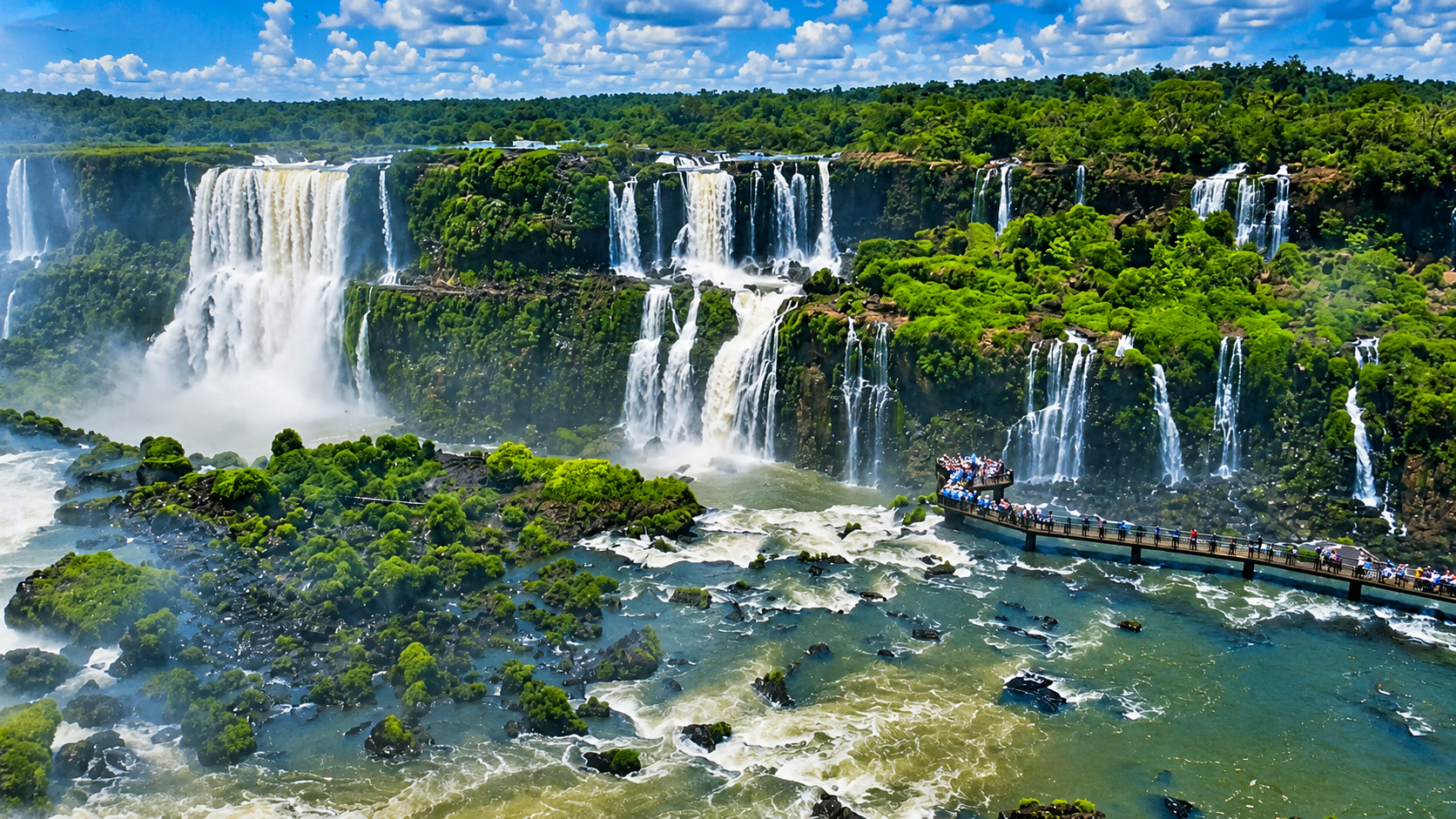 Hundreds of waterfalls roaring between Brazil and Argentina