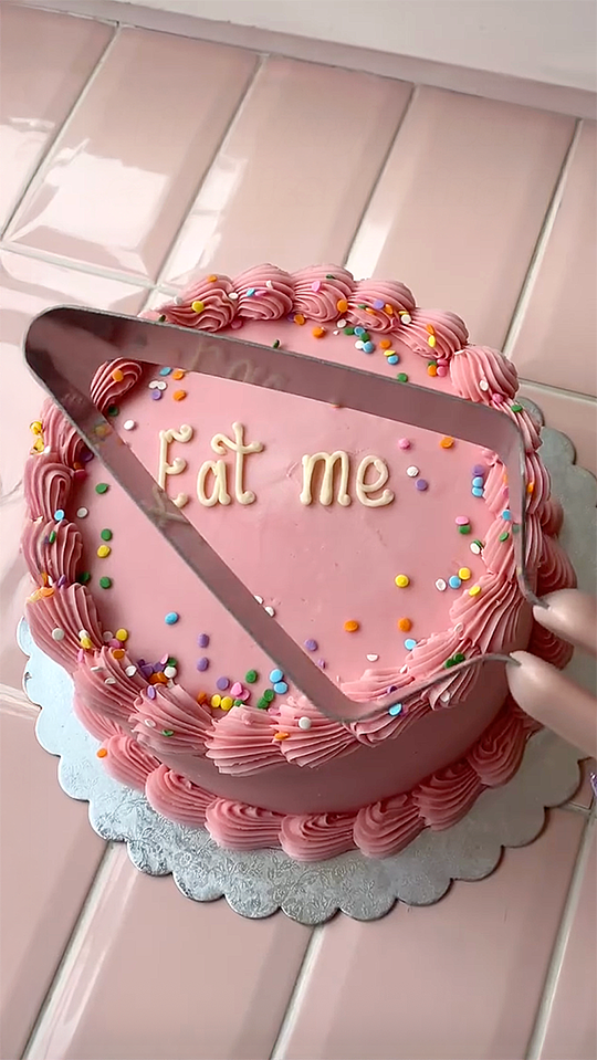 Testing out a cake slicer 😳