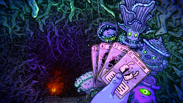 Shroom & Gloom is a deckbuilding roguelike that has you building 2 ...