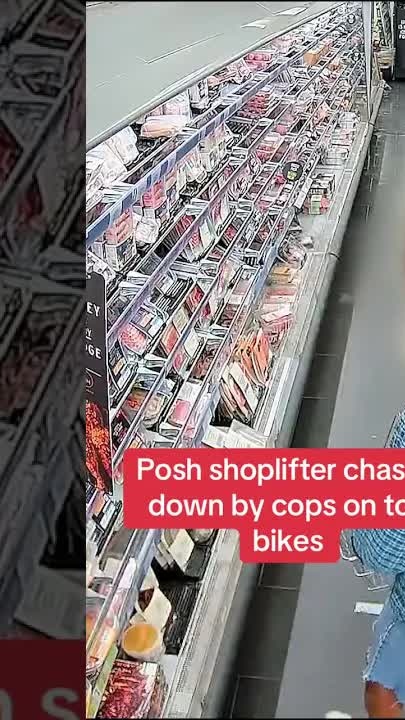 Posh shoplifter chased down by cops on toy bikes #themirror #news