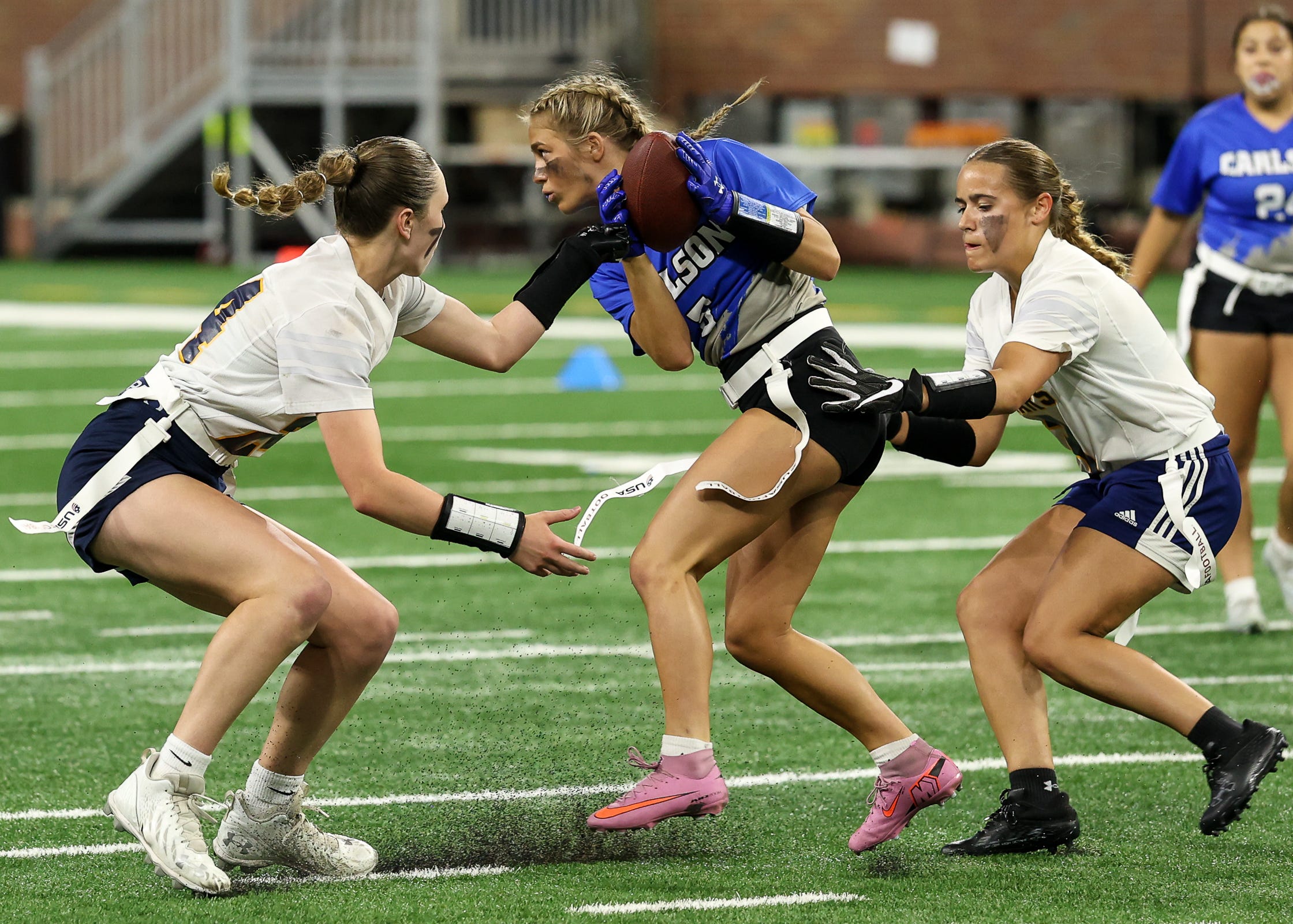 St. Joseph girls flag football downs Gibraltar Carlson for 2nd title