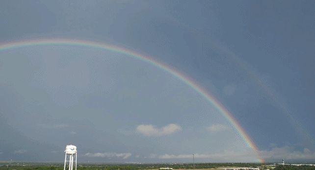 Stunning double rainbow spotted following stormy weather