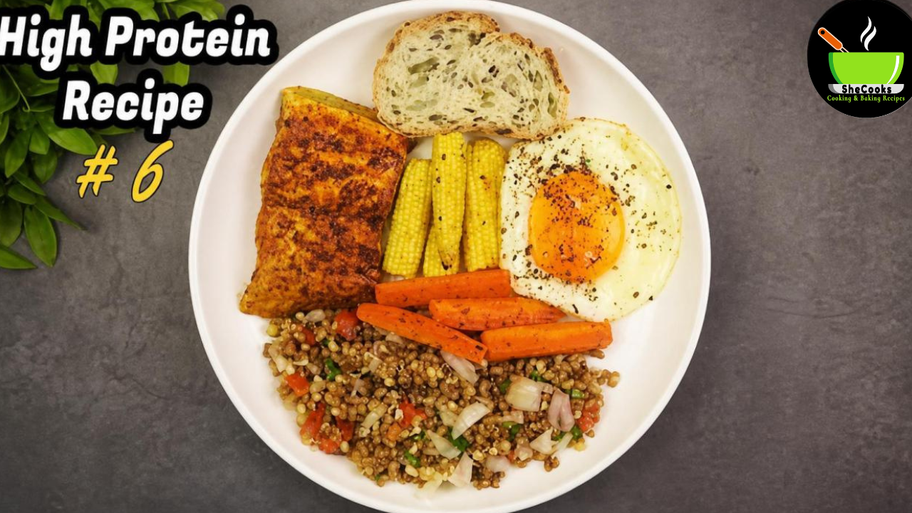High-protein meal with basa fish and moth bean salad