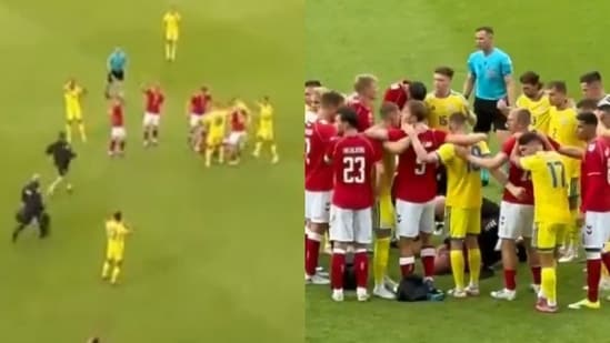 Christian Eriksen collapses again during Denmark vs Ukraine friendly ...