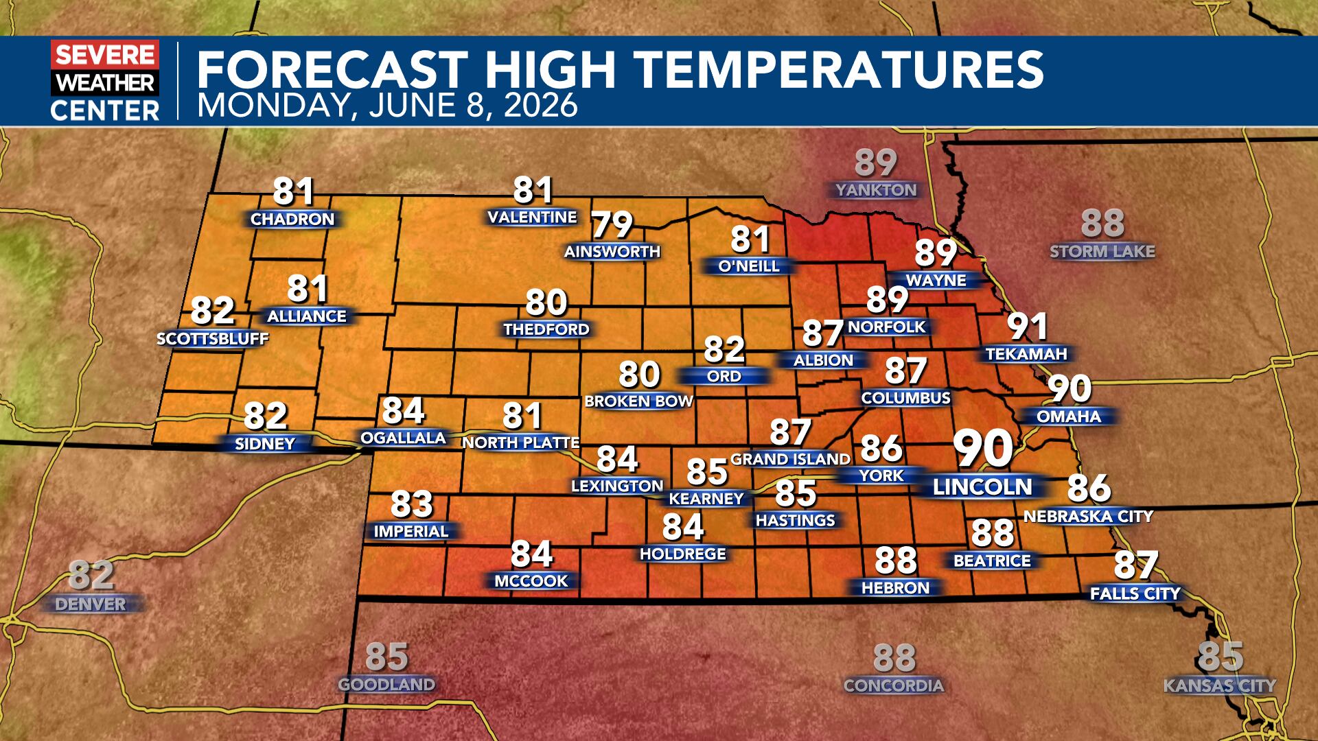 Heat and humidity move in early to midweek