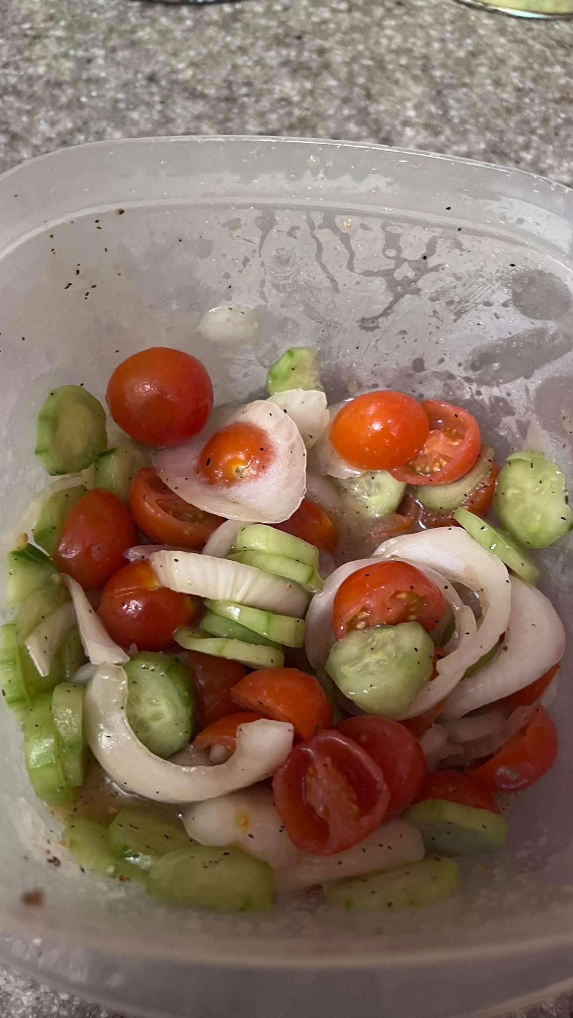 Tomato onion cucumber salad
