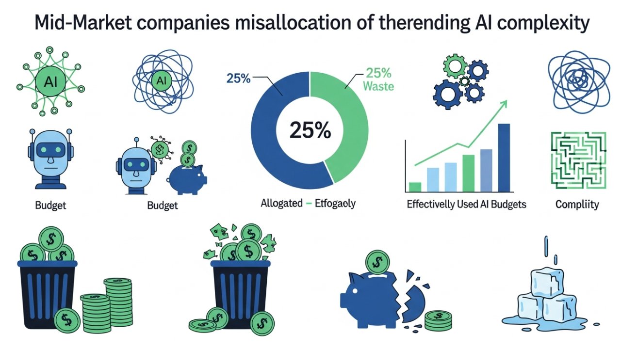 Mid-market companies waste 25% of AI budgets on complexity, report finds