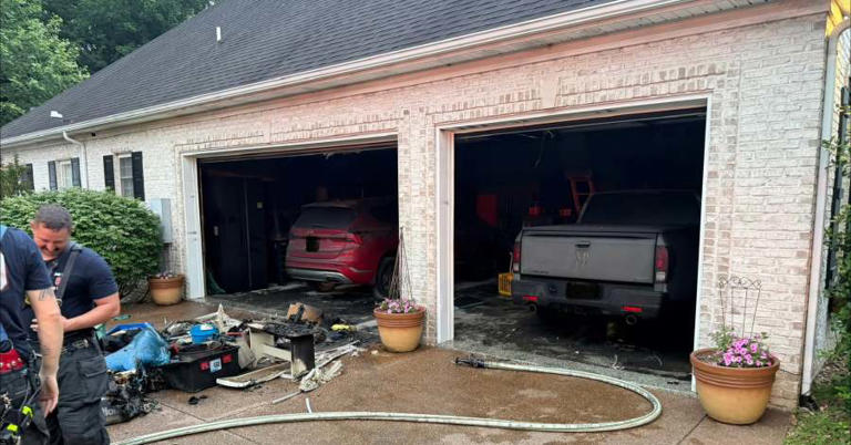 Fire crews say dog alerted Newburgh family of garage fire