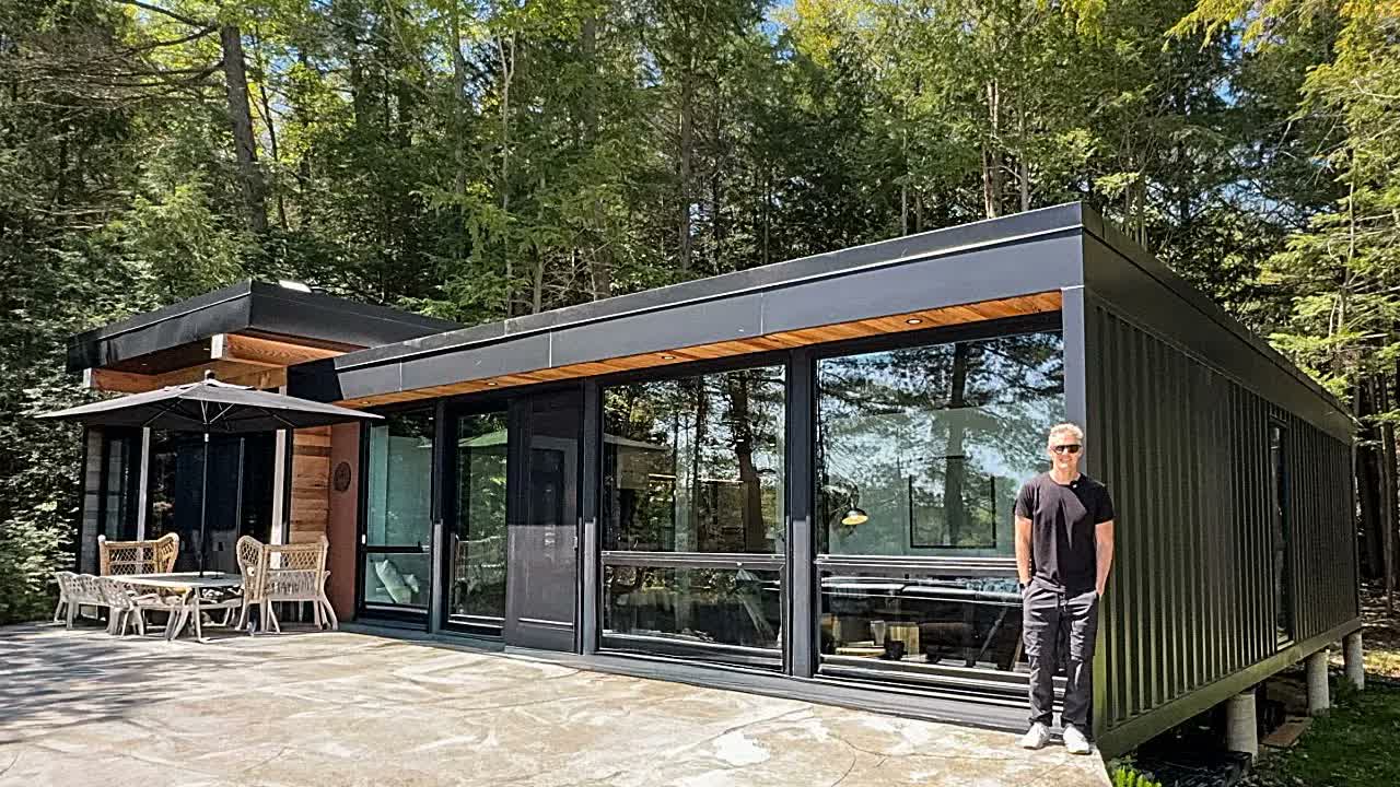 Amazing prefab home delivered by boat to an island!