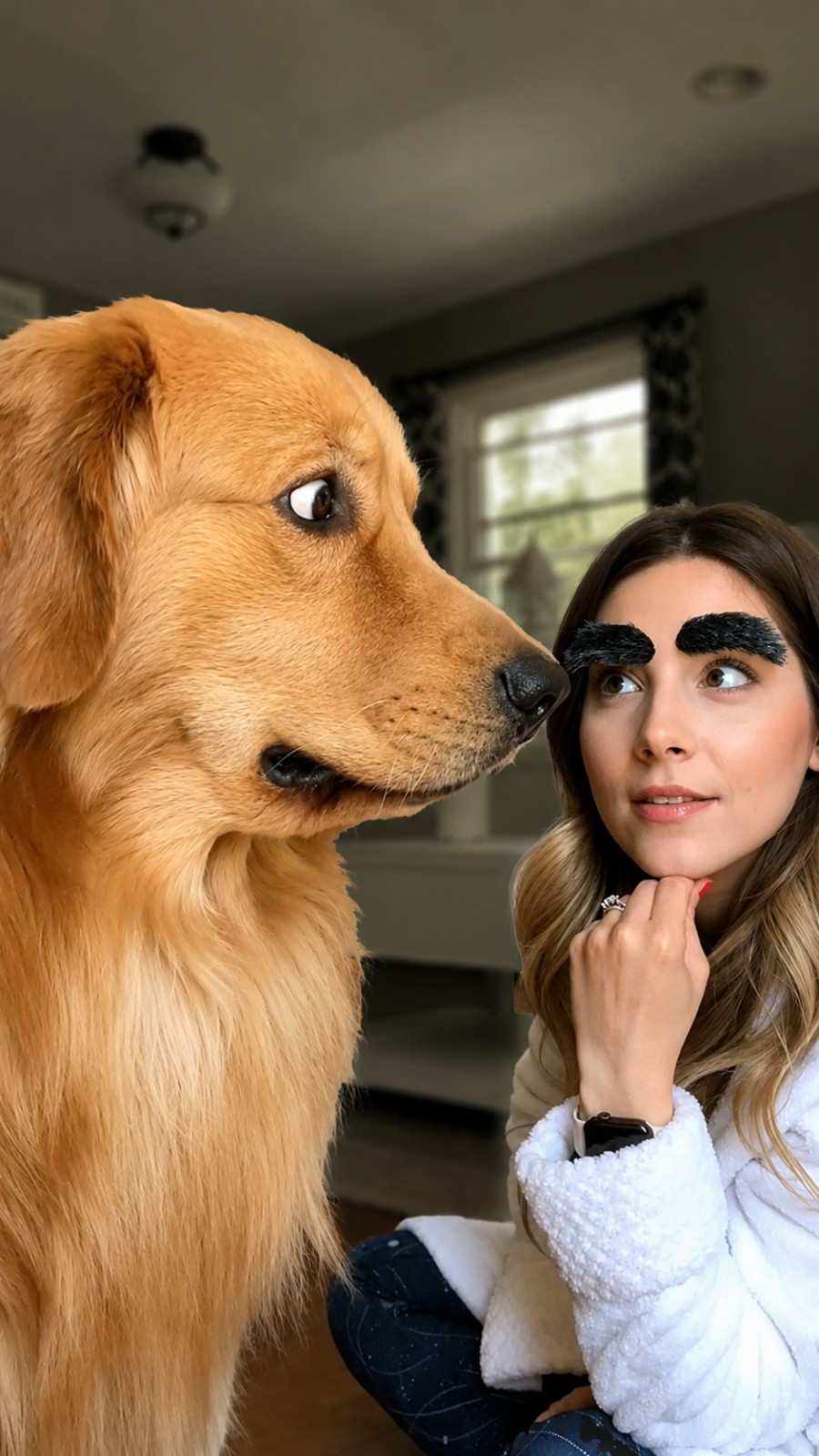 My dog gives my eyebrows side eye