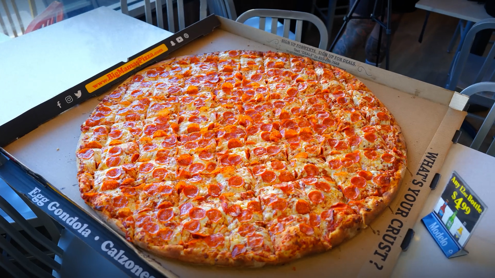 Two guys attempt impossible 36 inch pizza challenge weighing over 15 pounds
