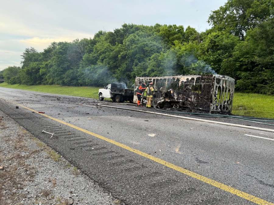 Trailer fire near Chattanooga sends fireworks shooting over I-75