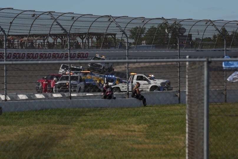 Violent crash in Michigan NASCAR race forces red flag pause for wall ...