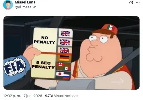 Llueven los memes tras la sanción que le quitó a Checo Pérez su primer ...