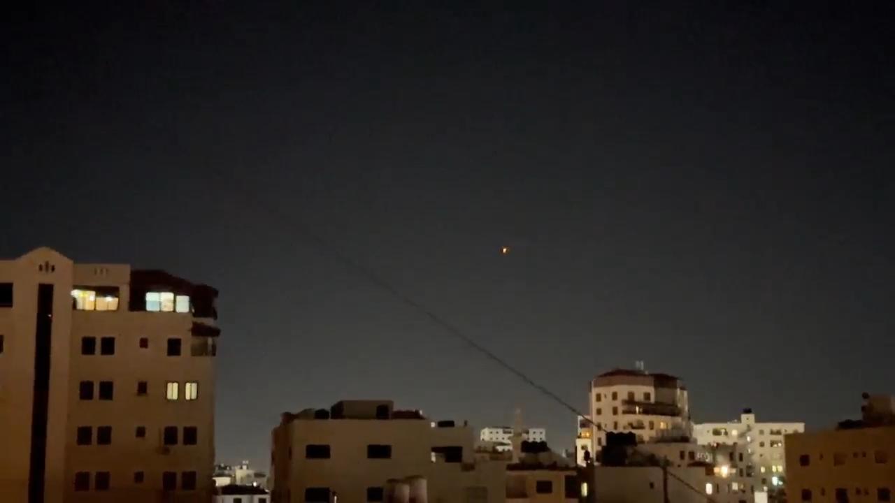 Missiles seen over the occupied West Bank