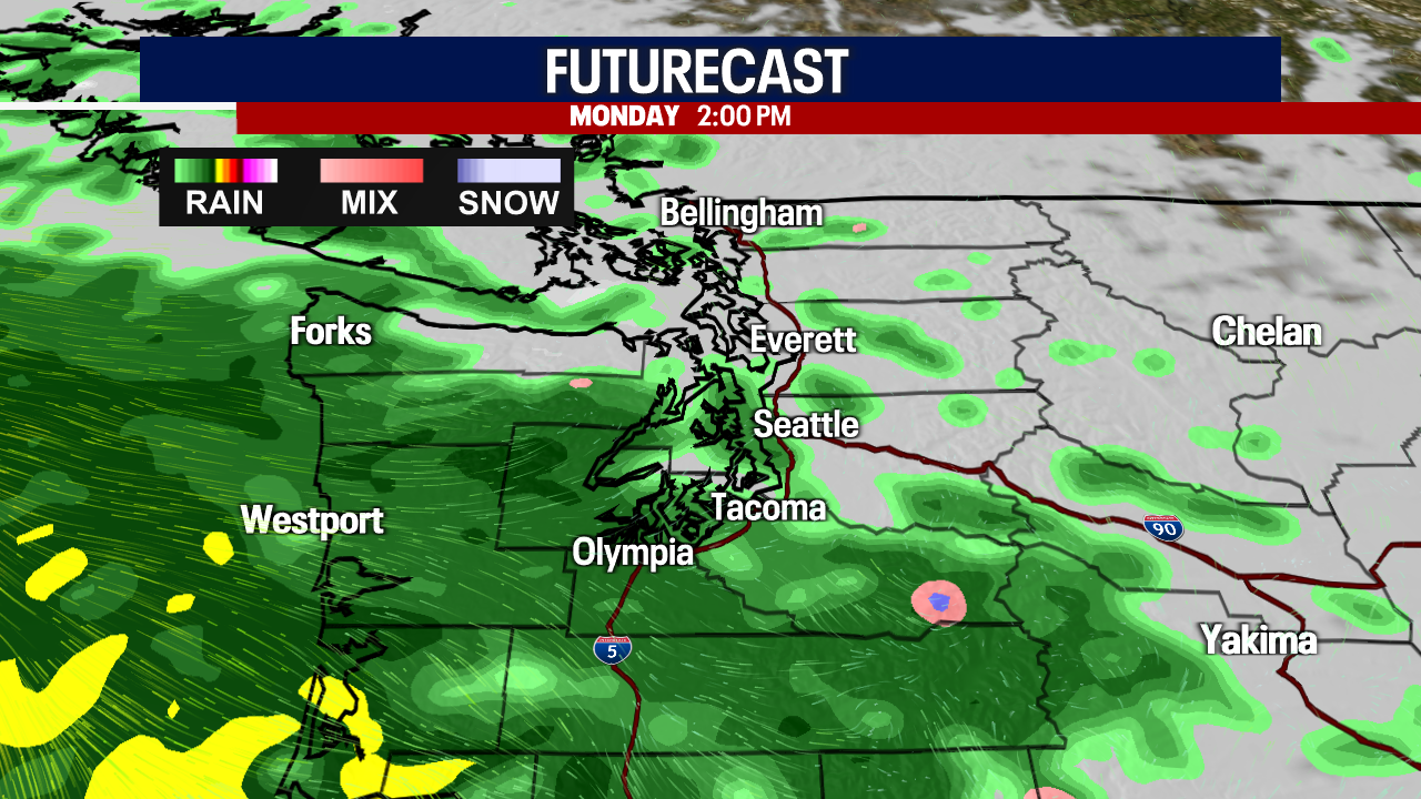 Seattle weather to turn dark and sloppy on Monday