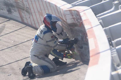 Points leader Tyler Reddick crashes out in wild restart pileup at Michigan