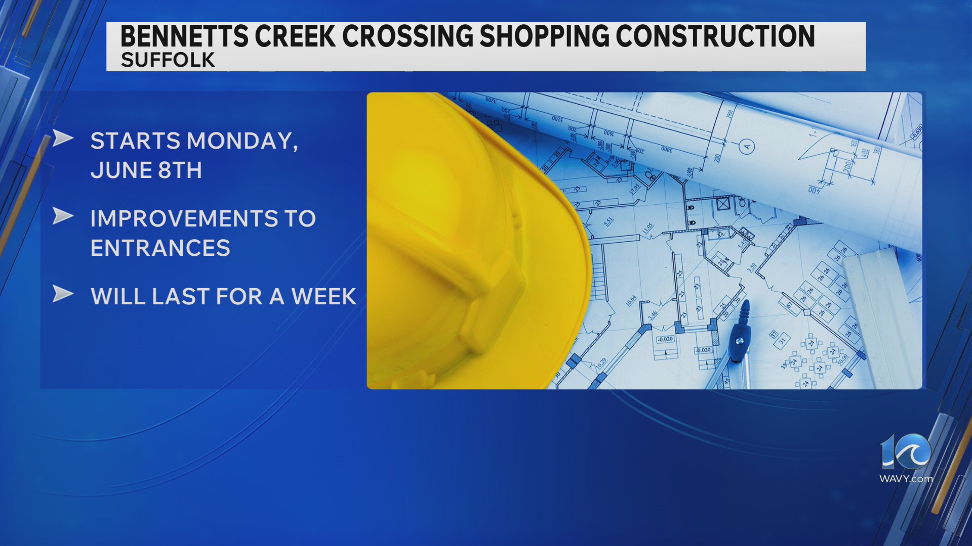 Construction work at entrance to Bennetts Creek Crossing Shopping ...