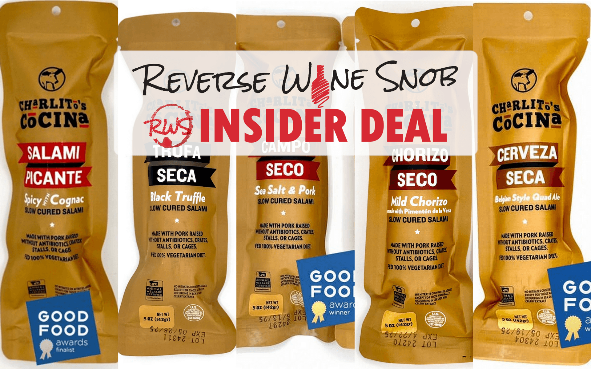 INSIDER DEAL! 34% OFF Charlito’s Cocina Salami Charcuterie Variety Pack
