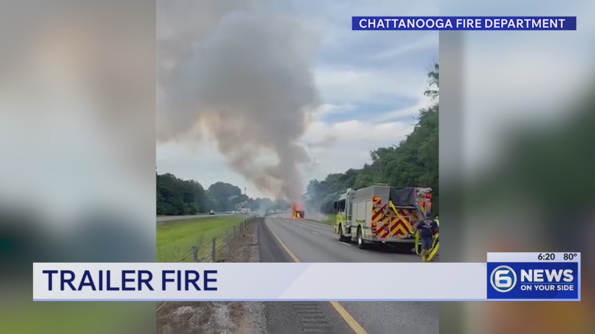Trailer fire near Chattanooga sends fireworks shooting over I-75