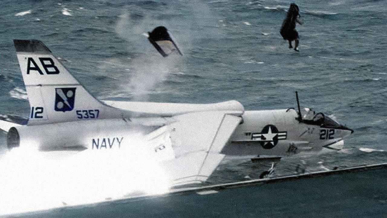 The crash that shows why aircraft carriers have angled decks