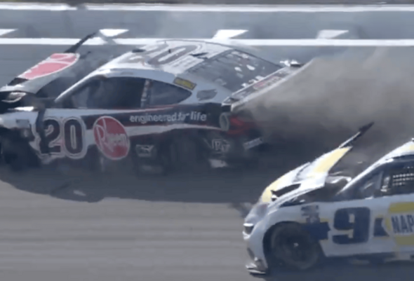 NASCAR race stopped immediately as Chase Elliott and Christopher Bell ...