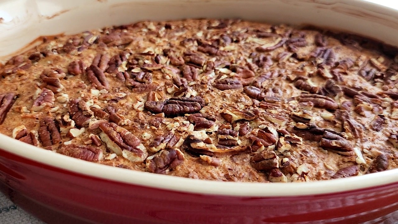 Chewy & fluffy baked oats + homemade peanut butter | Easy healthy ...