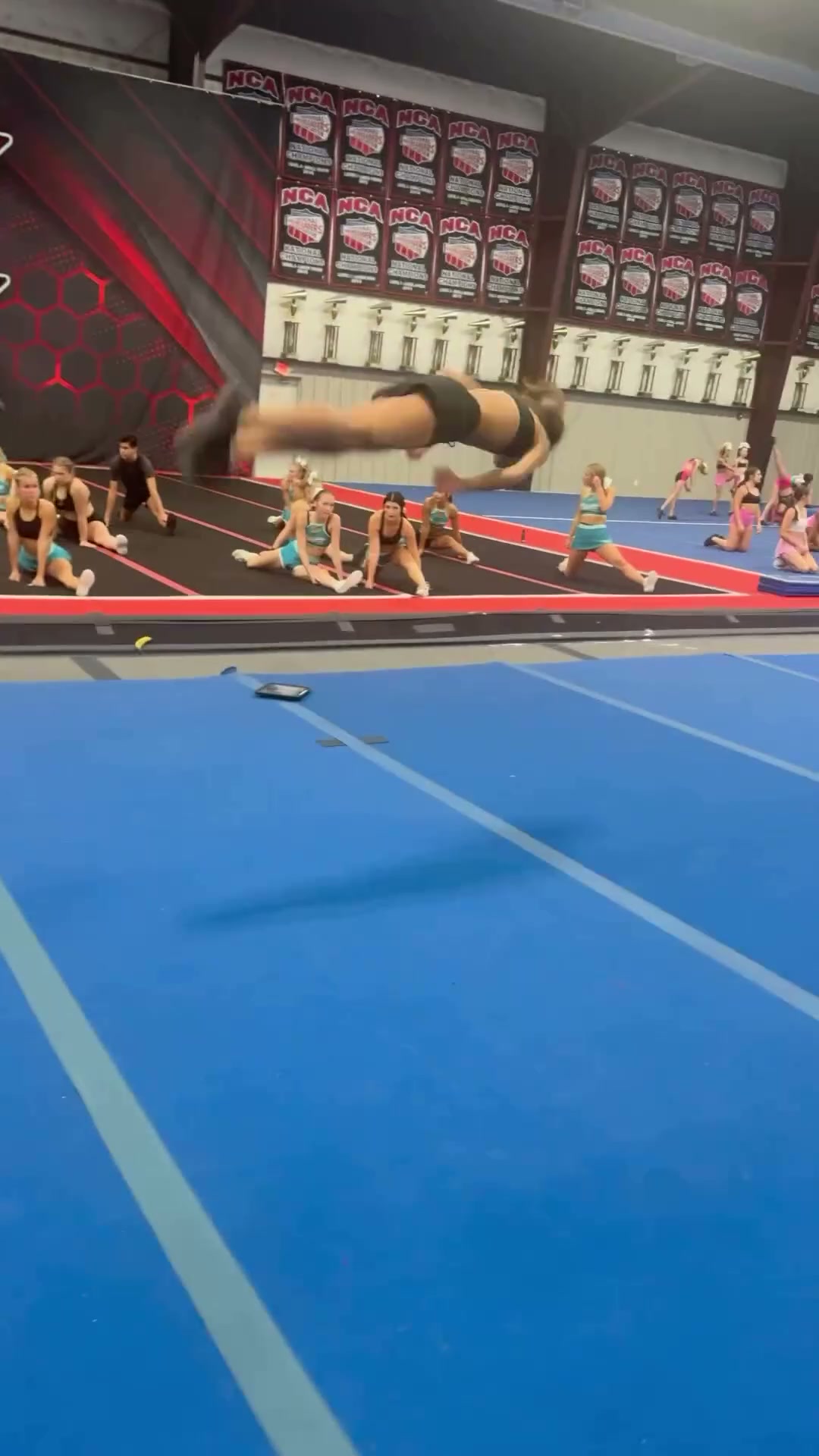 Young gymnast's impressive tumbling routine!