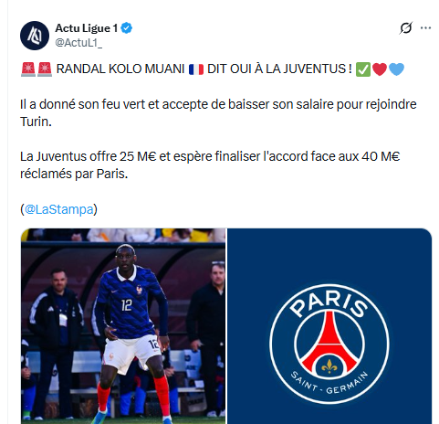 Transfer news – Kolo Muani ready to make an effort to leave PSG
