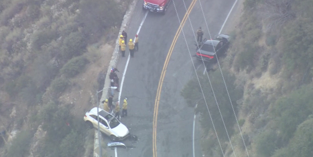 1 hospitalized after Mt. Baldy crash leaves car teetering over cliff ...
