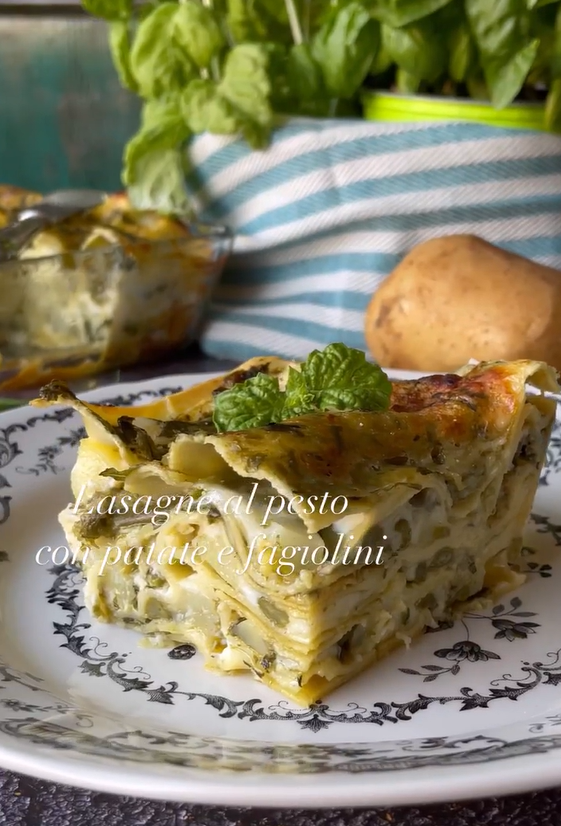 Lasagne al pesto con patate e fagiolini: ricetta estiva tradizionale e ...