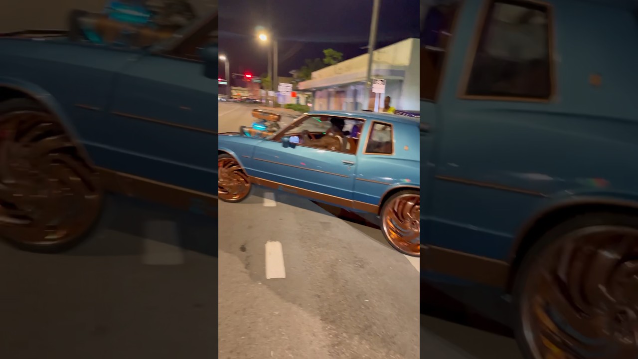 Supercharged Chevy Monte Carlo on rosegold 24’s