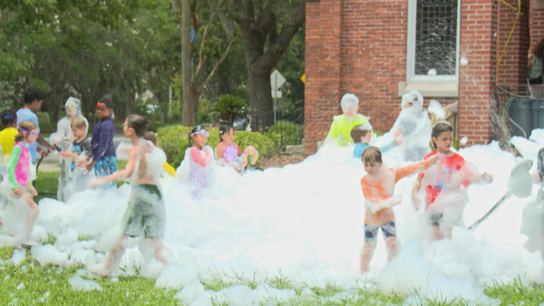 Gainesville Cub Scout troop kicks off summer with foam party