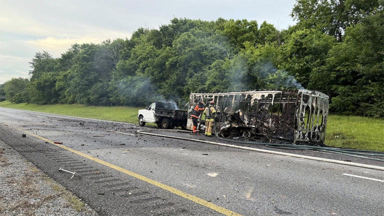 Video captures fireworks exploding from burning trailer that shut down ...