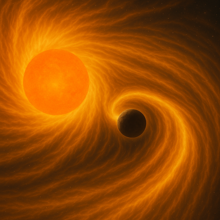 A giant star at the end of its life with a curious close companion star