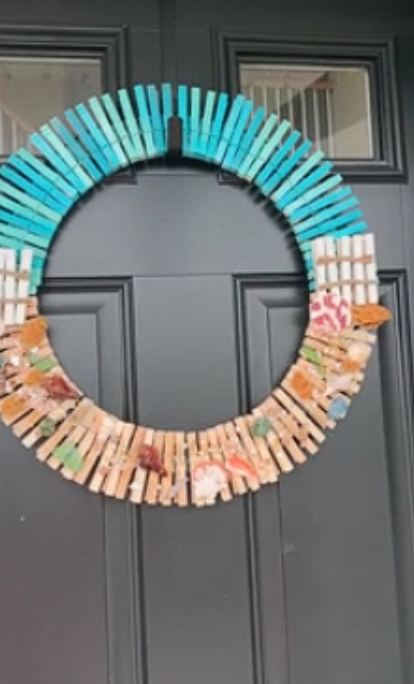 DIY wreath turn simple clothespins into stunning home decor