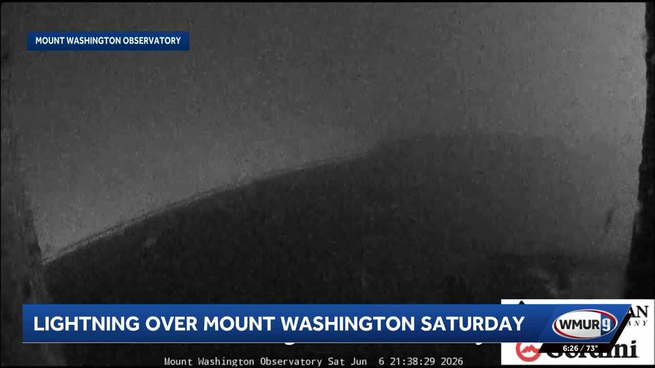 Lightning strikes captured over Mount Washington summit