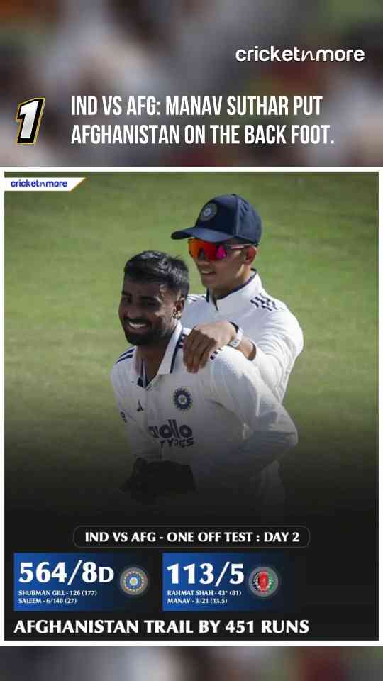 Top cricket news today Manav Suthar shines, Saleem's historic five-fer ...