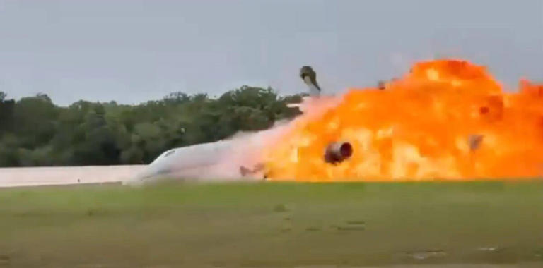 La Romana Airport crash: Private jet erupts into fireball during ...