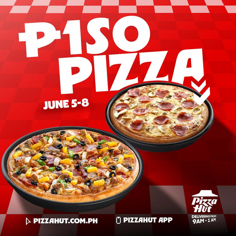 Here's where you can buy an entire box of pizza for P1 until June 8