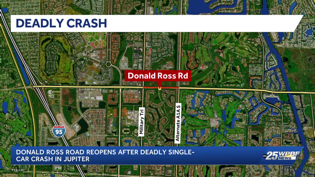 Donald Ross Road reopens after deadly single-car crash in Jupiter