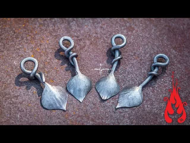 This key ring started as raw steel – the leaf design reveal