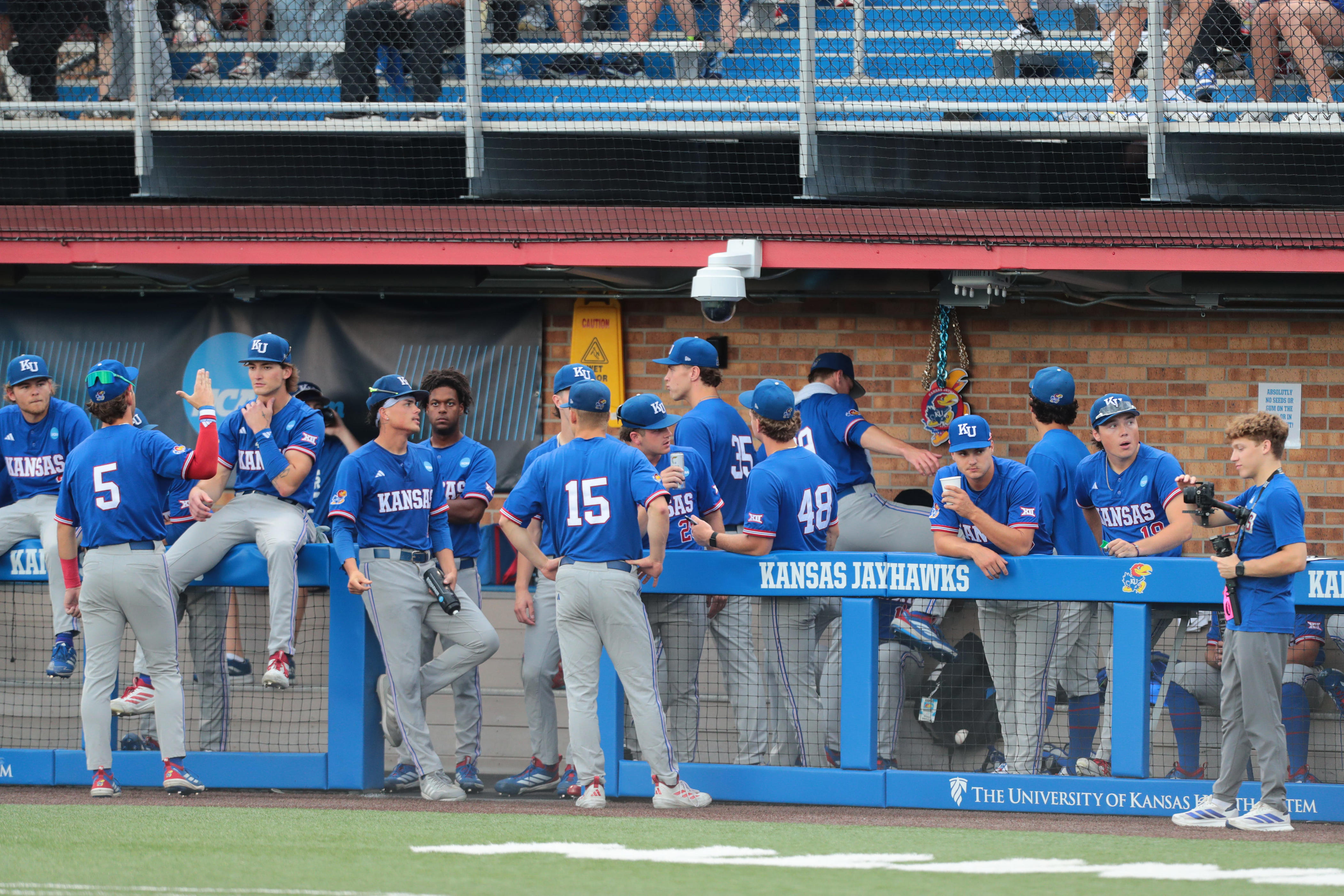 What time will Kansas baseball vs OU resume Monday in super regional?